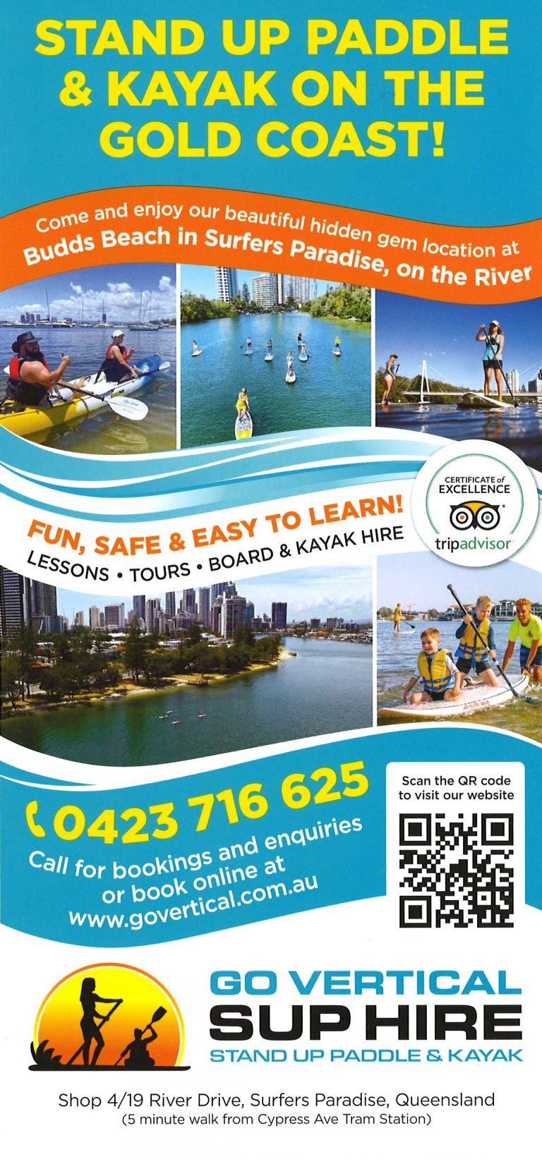 Go Vertical Stand Up Paddle | Surfers Paradise Brochure Service